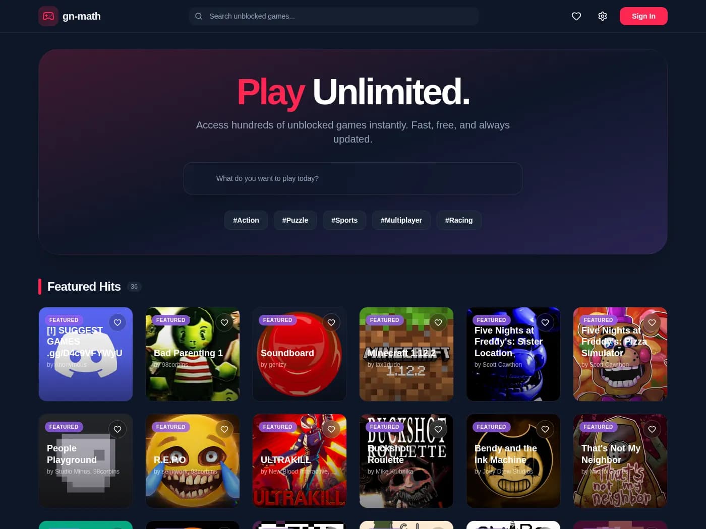 GN-Math Games Hub