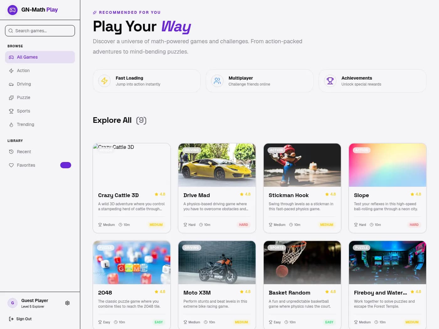 GN-Math Play Hub