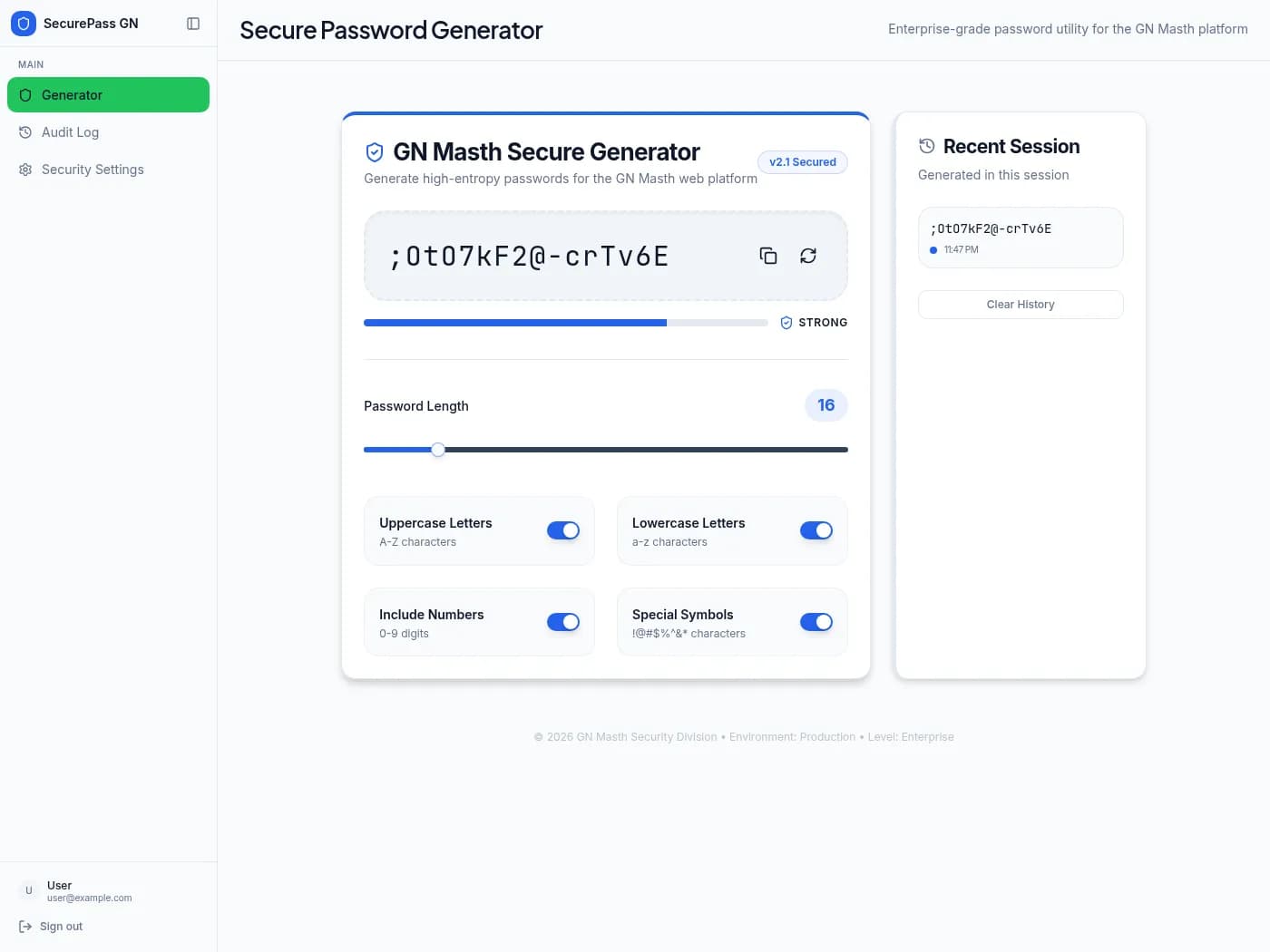 GN Masth Password Generator