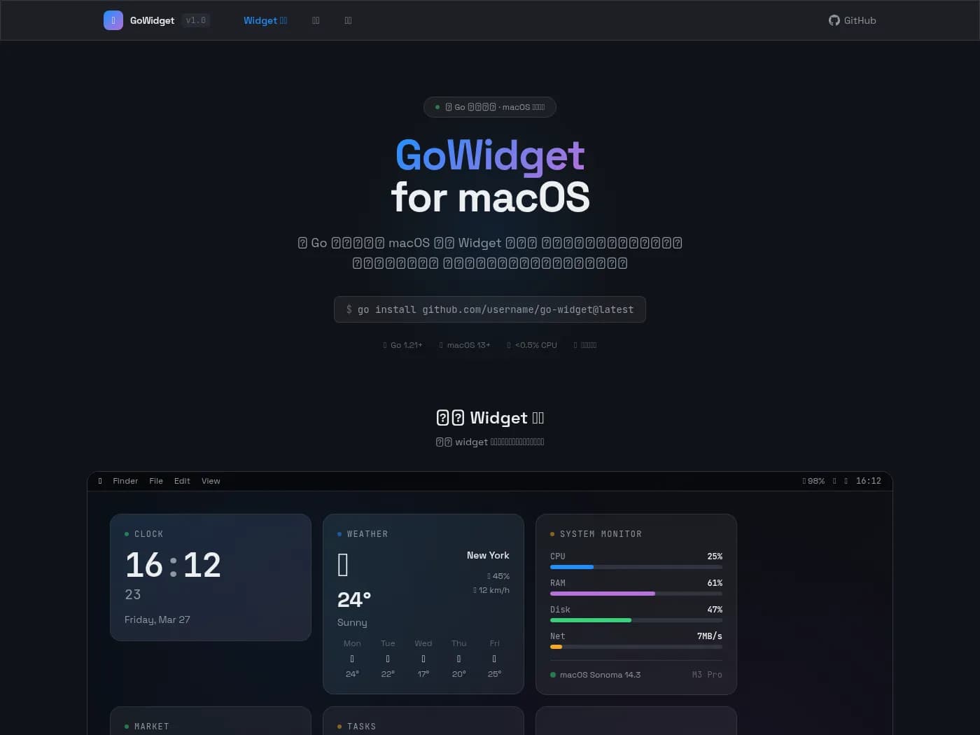 Go macOS Widget