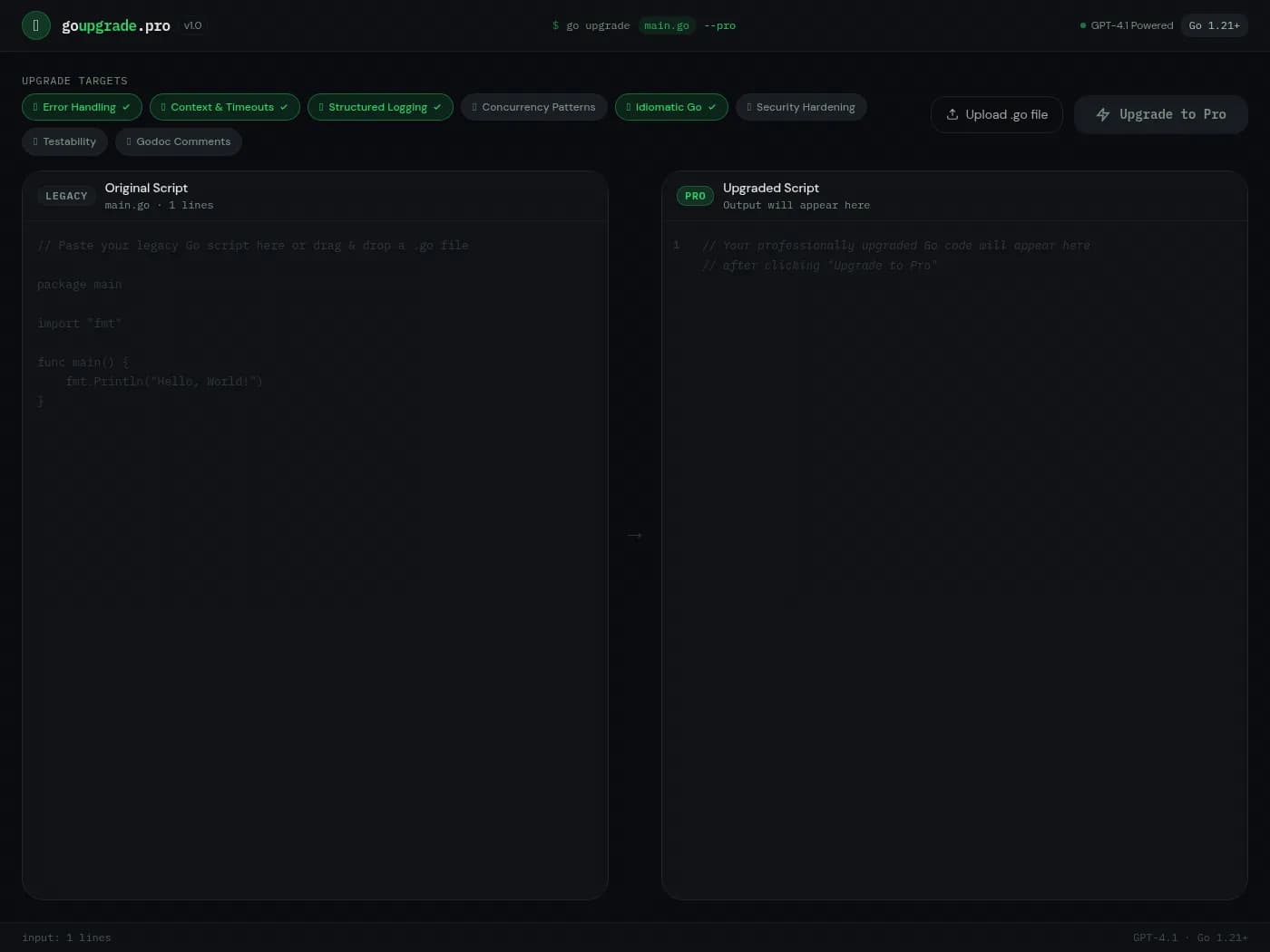 Pro Go Script Upgrader