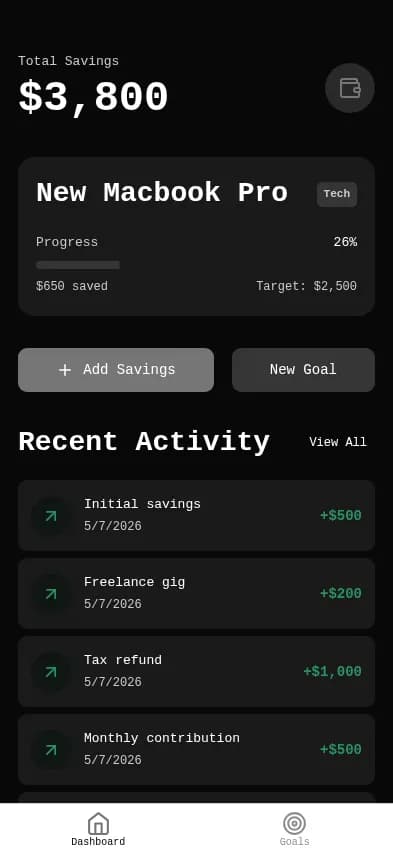 GoalSaver App