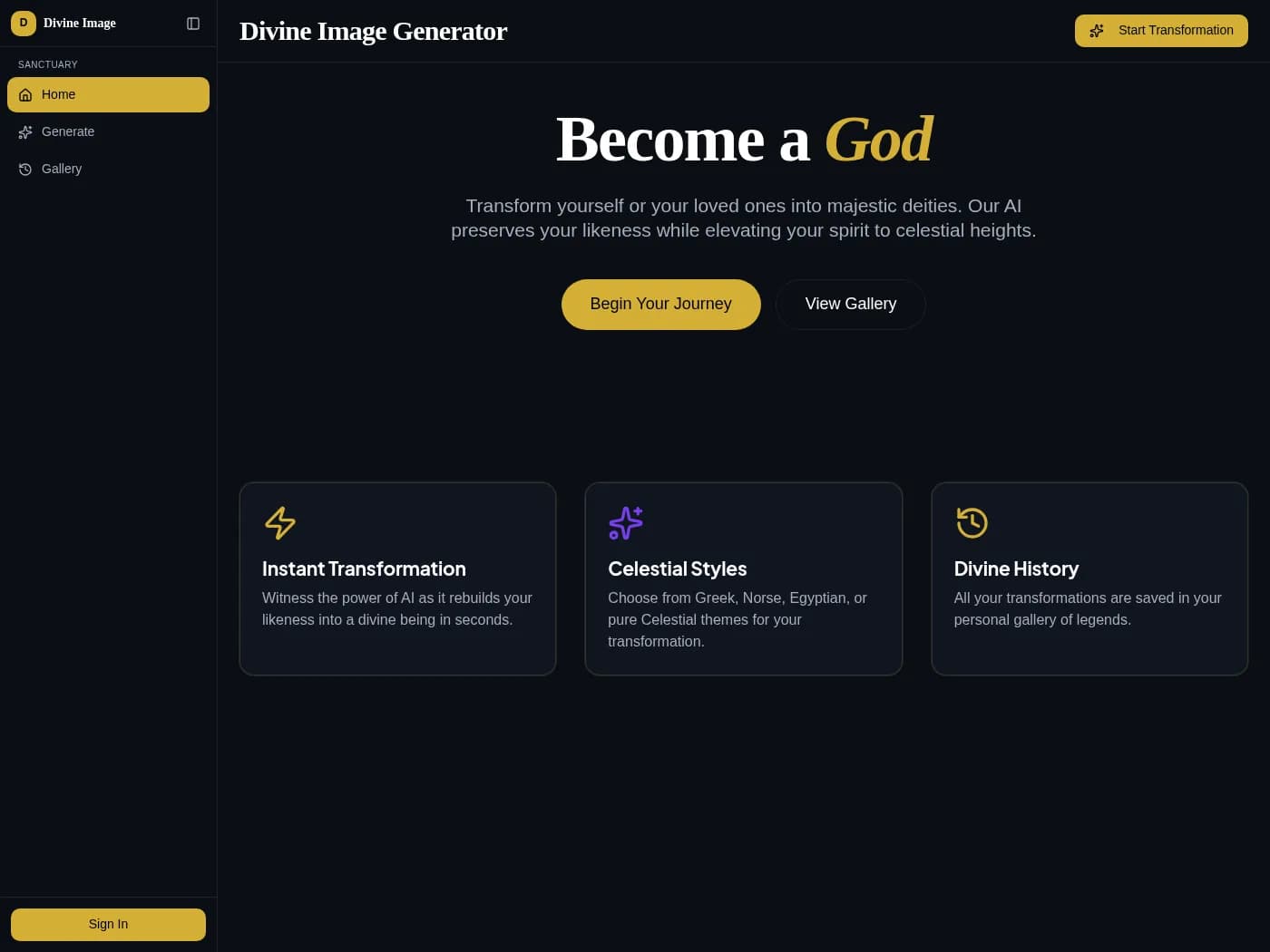 Divine Image Generator