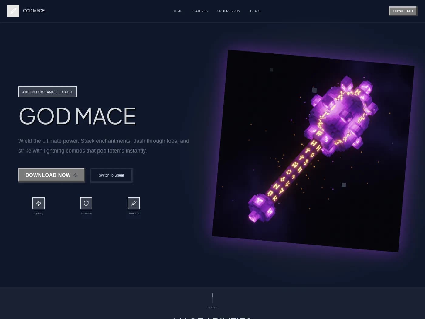 God Mace Minecraft Addon