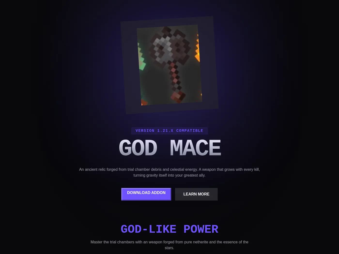 God Mace Minecraft Addon