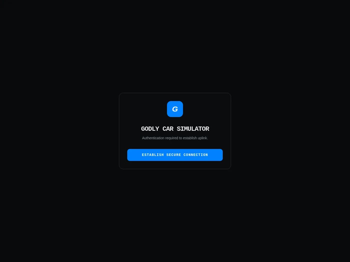 Godly Car Simulator UI