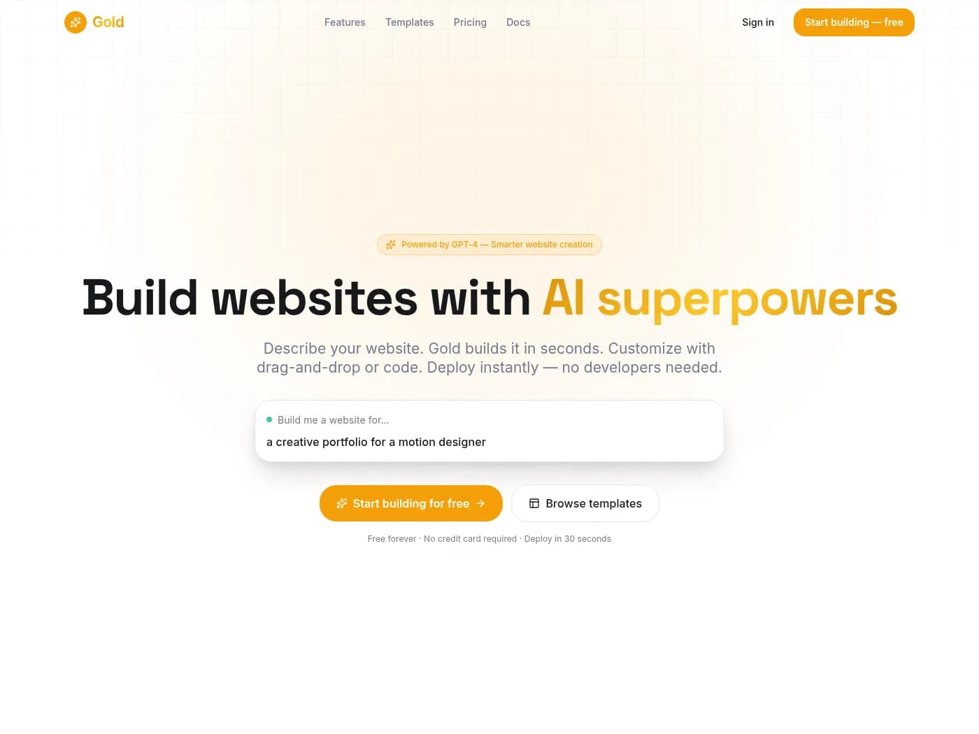 Gold AI Website Builder