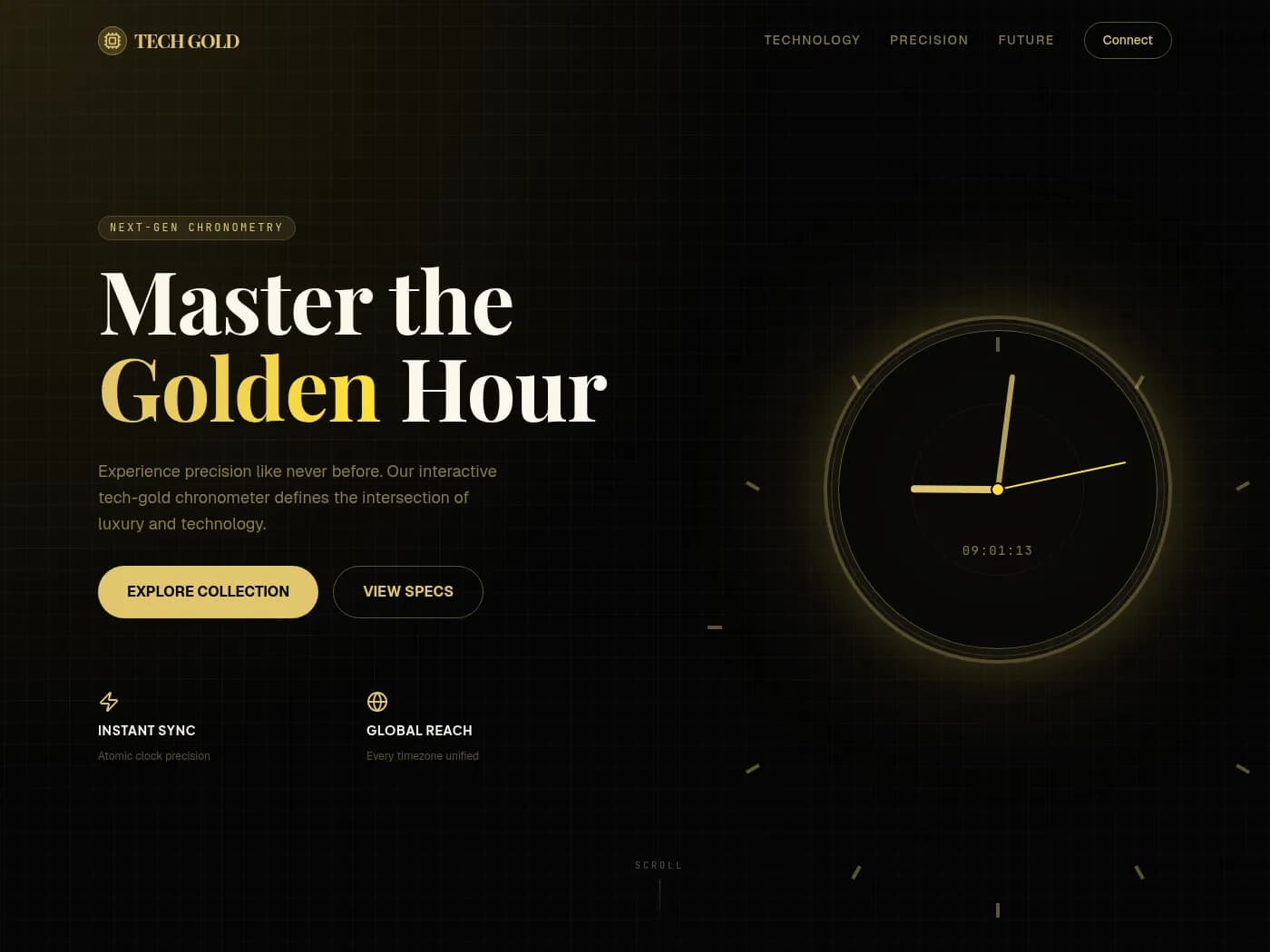 Tech Gold Clock Site