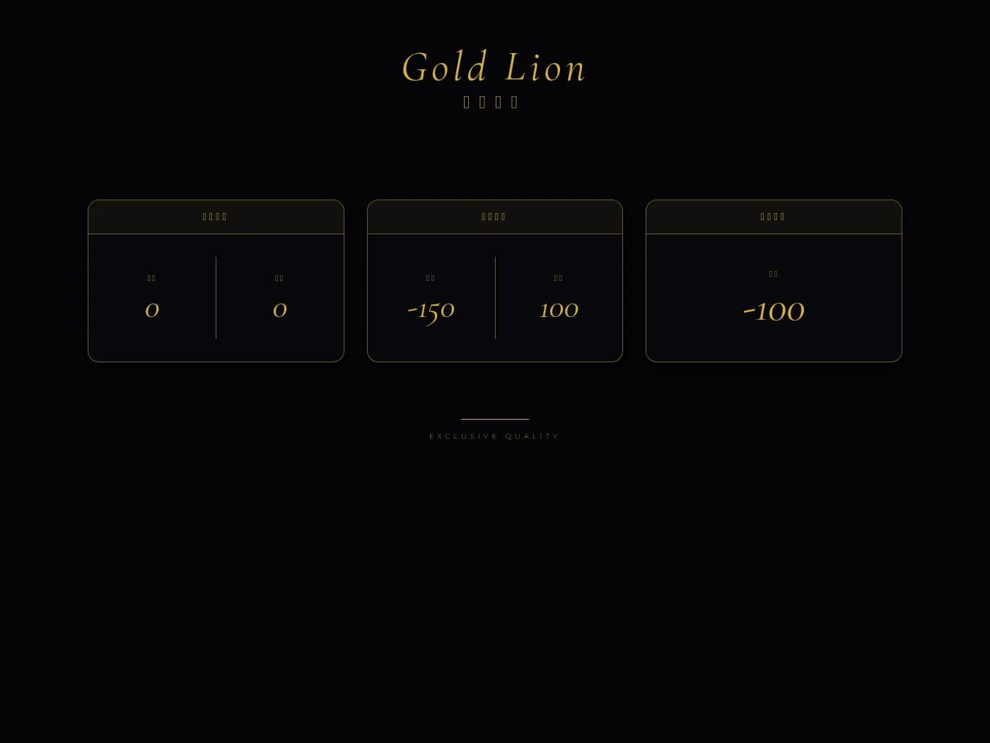 Gold Lion Price Board