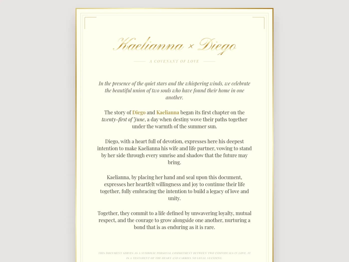 Golden Vows Document
