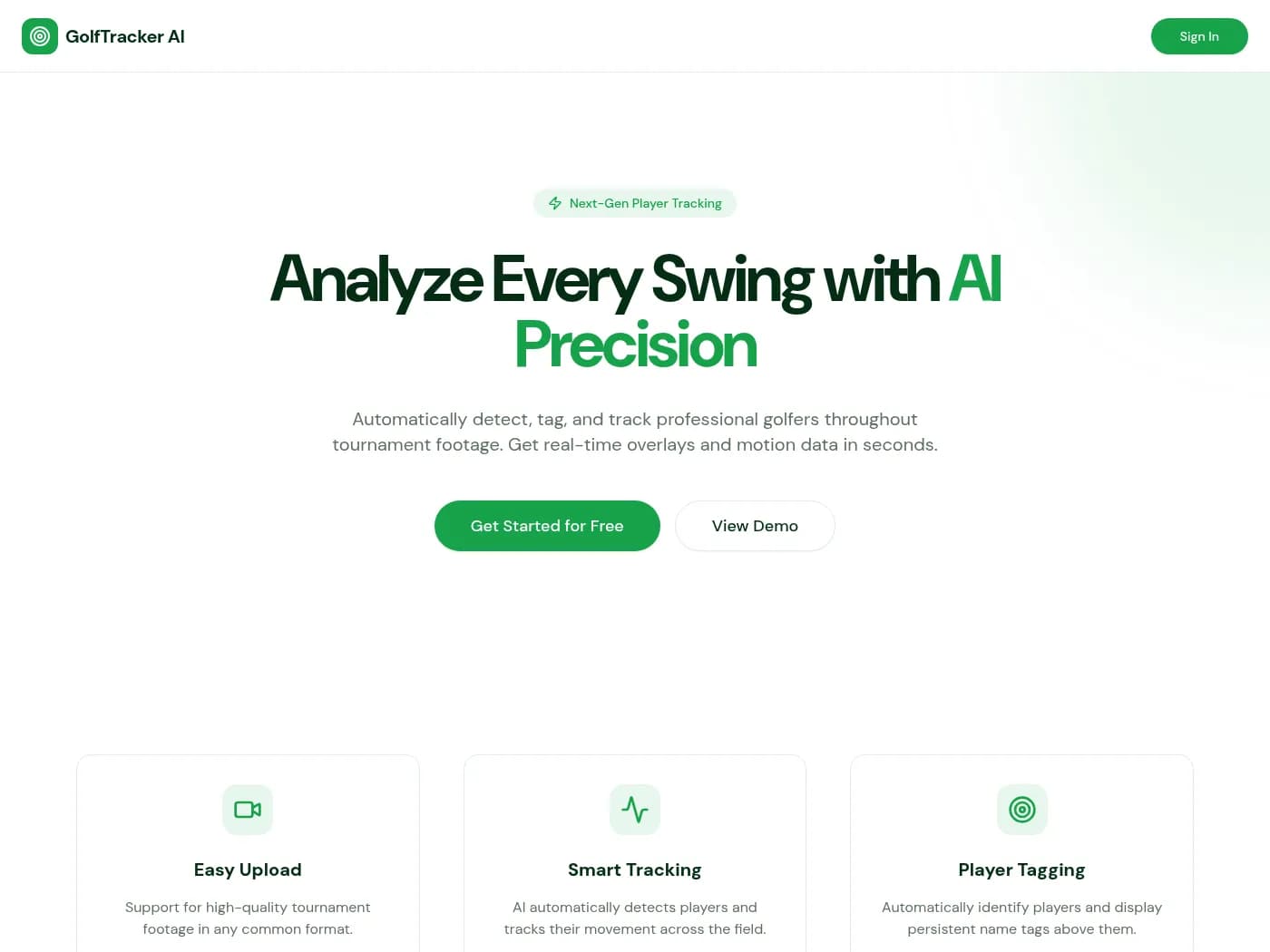 Golf AI Player Tracker
