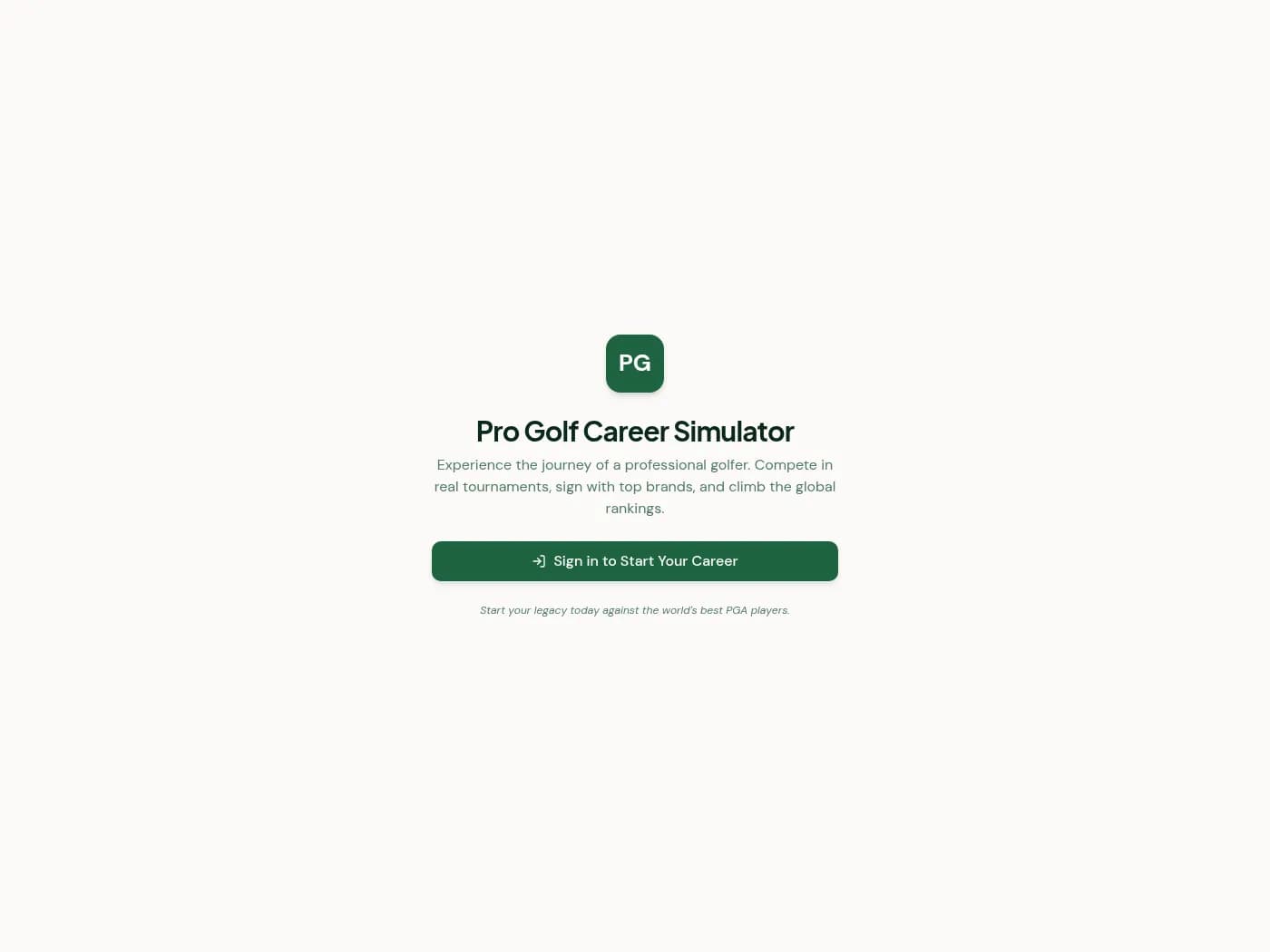 Pro Golf Career Simulator