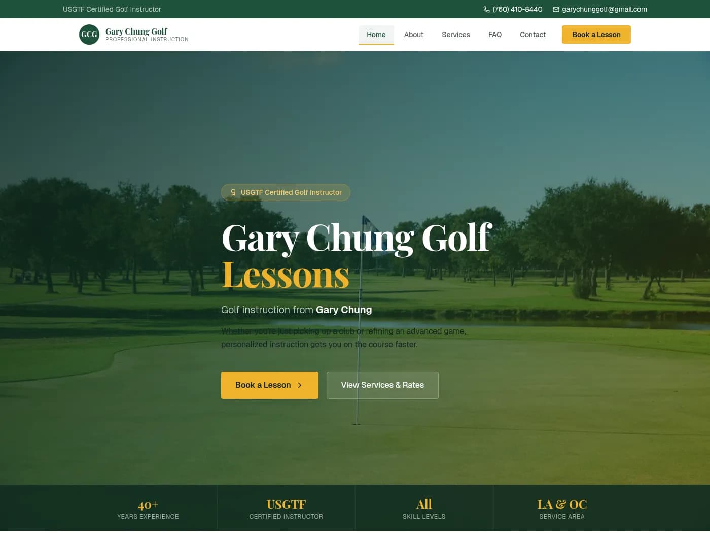 Gary Chung Golf Website (v0)