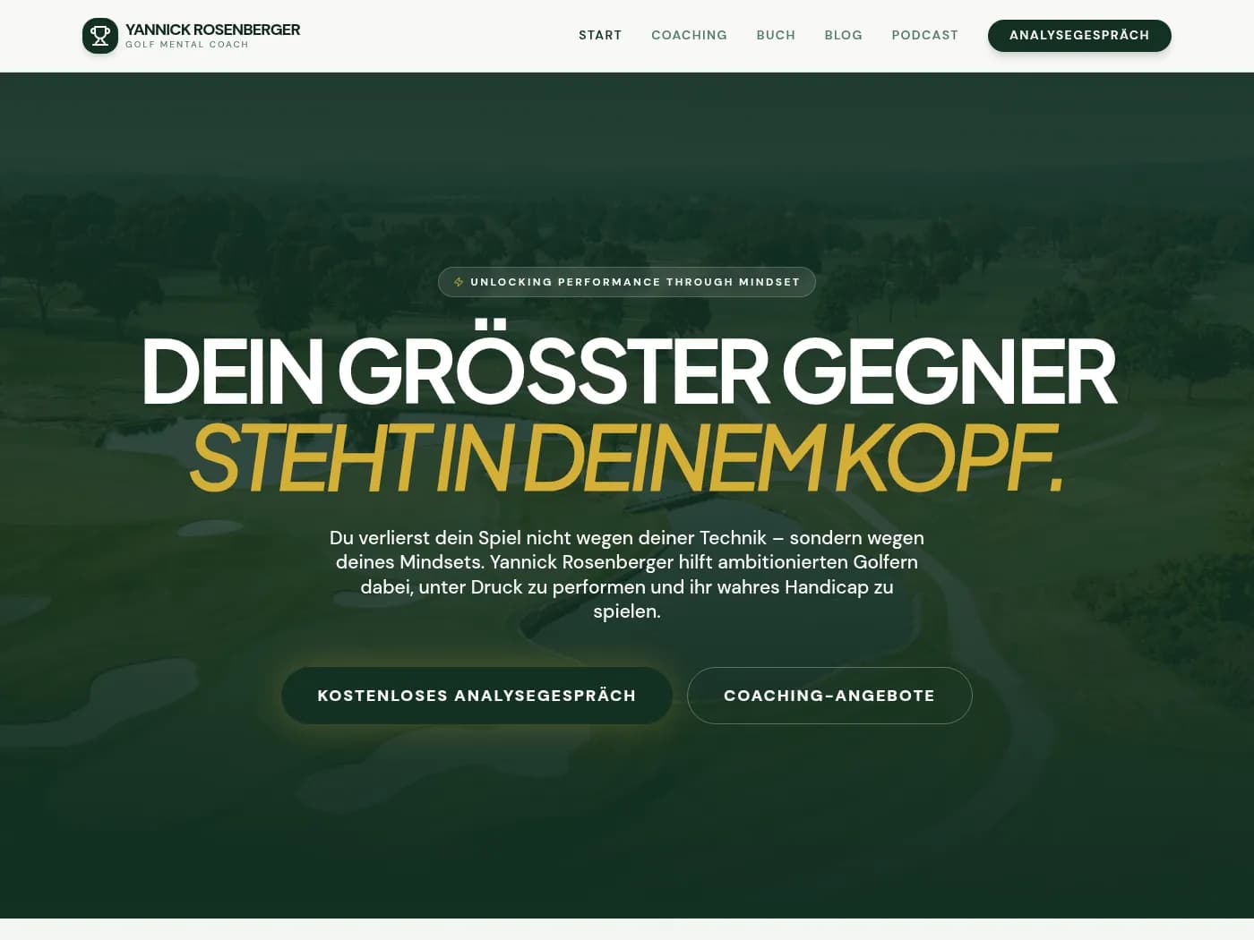 Golf Mental Coach Site