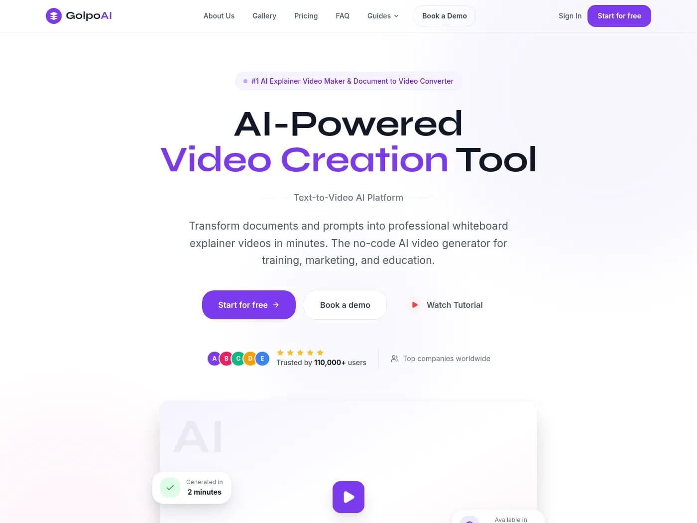 GolpoAI Video Platform