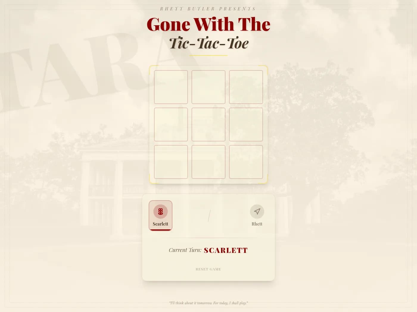 Gone With The Tic-Tac-Toe
