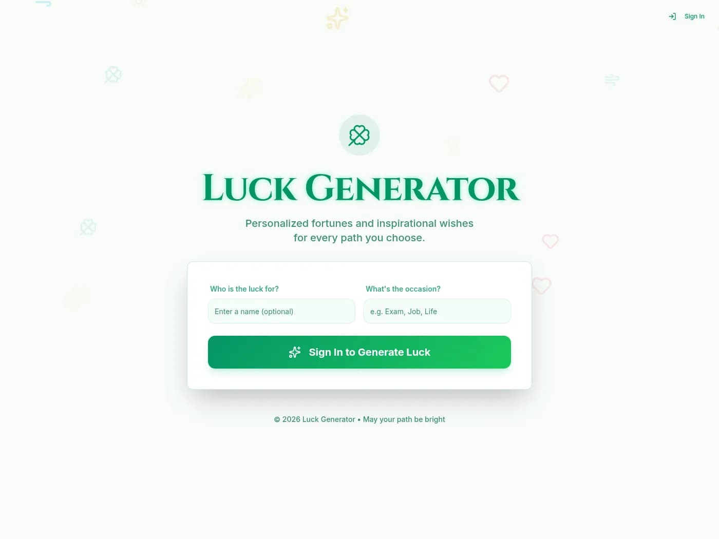 Good Luck Generator