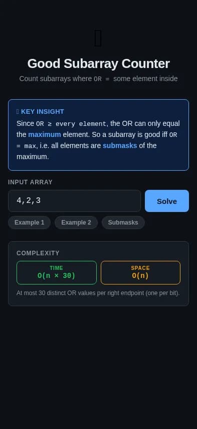 Good Subarray Counter