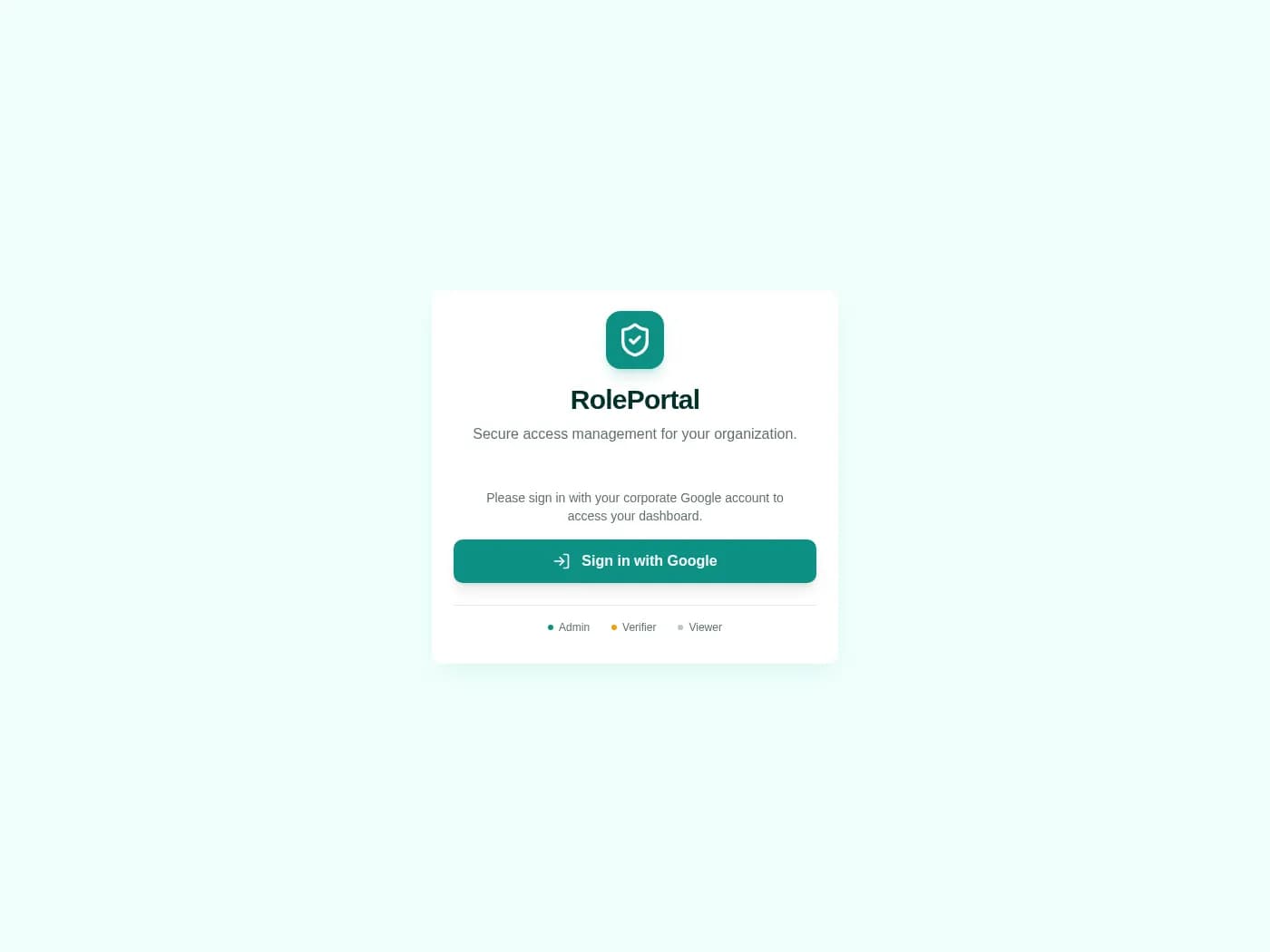 Role-Based Google Auth Portal