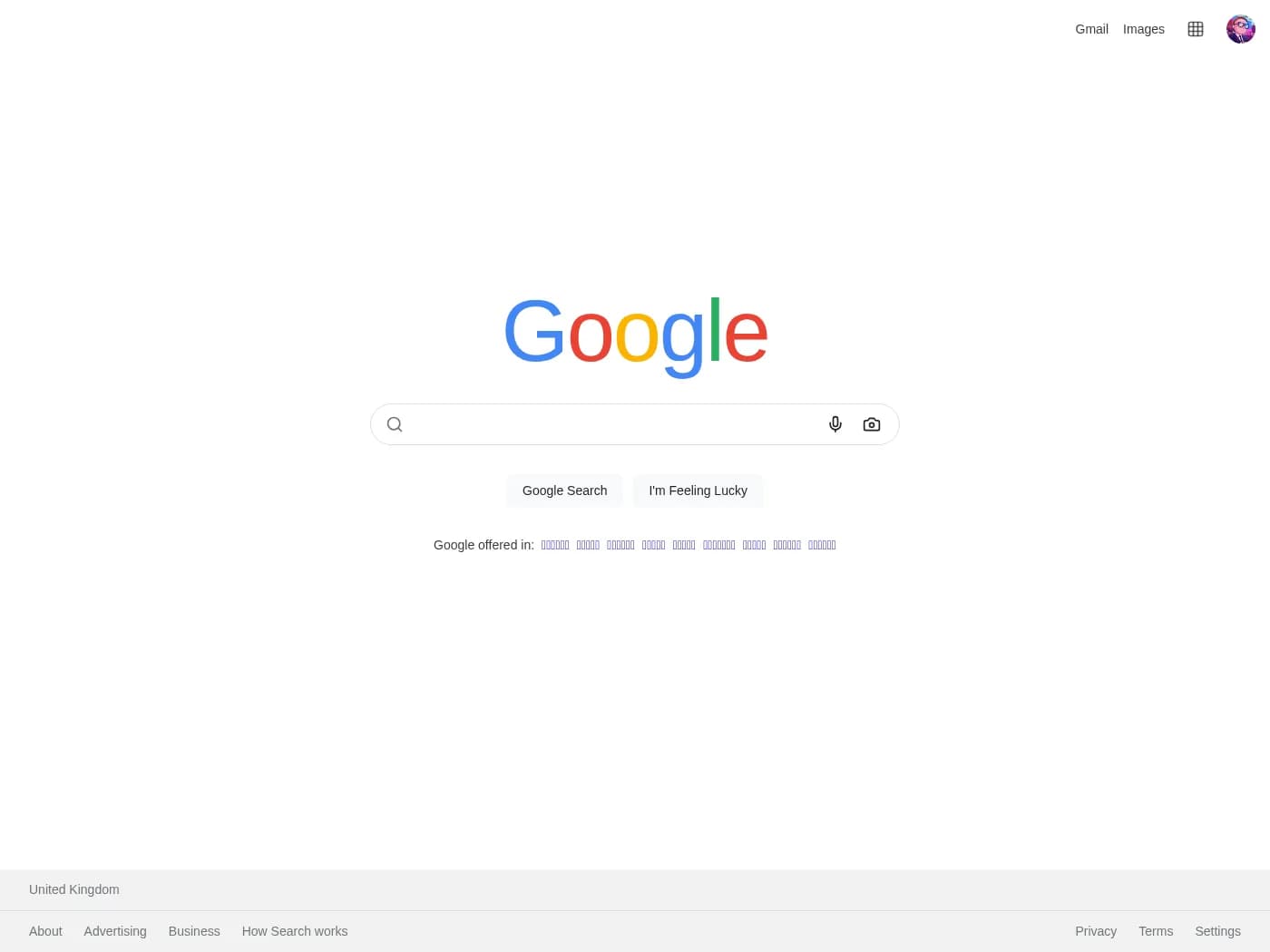 Google Homepage Clone
