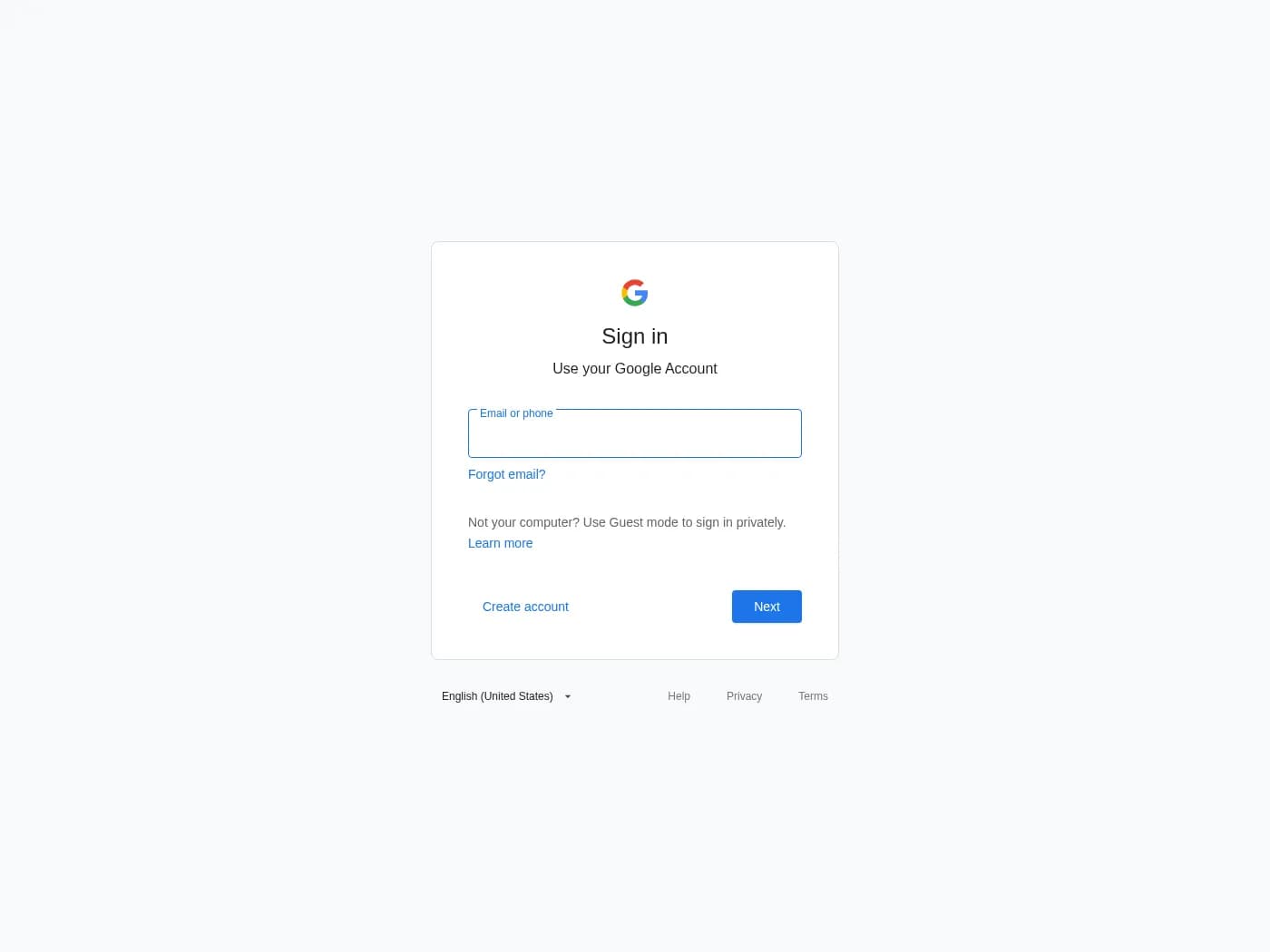 Google Login Clone