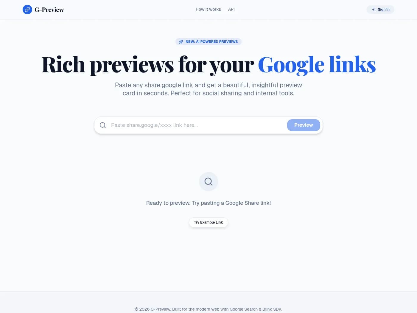 Google Share Link Preview