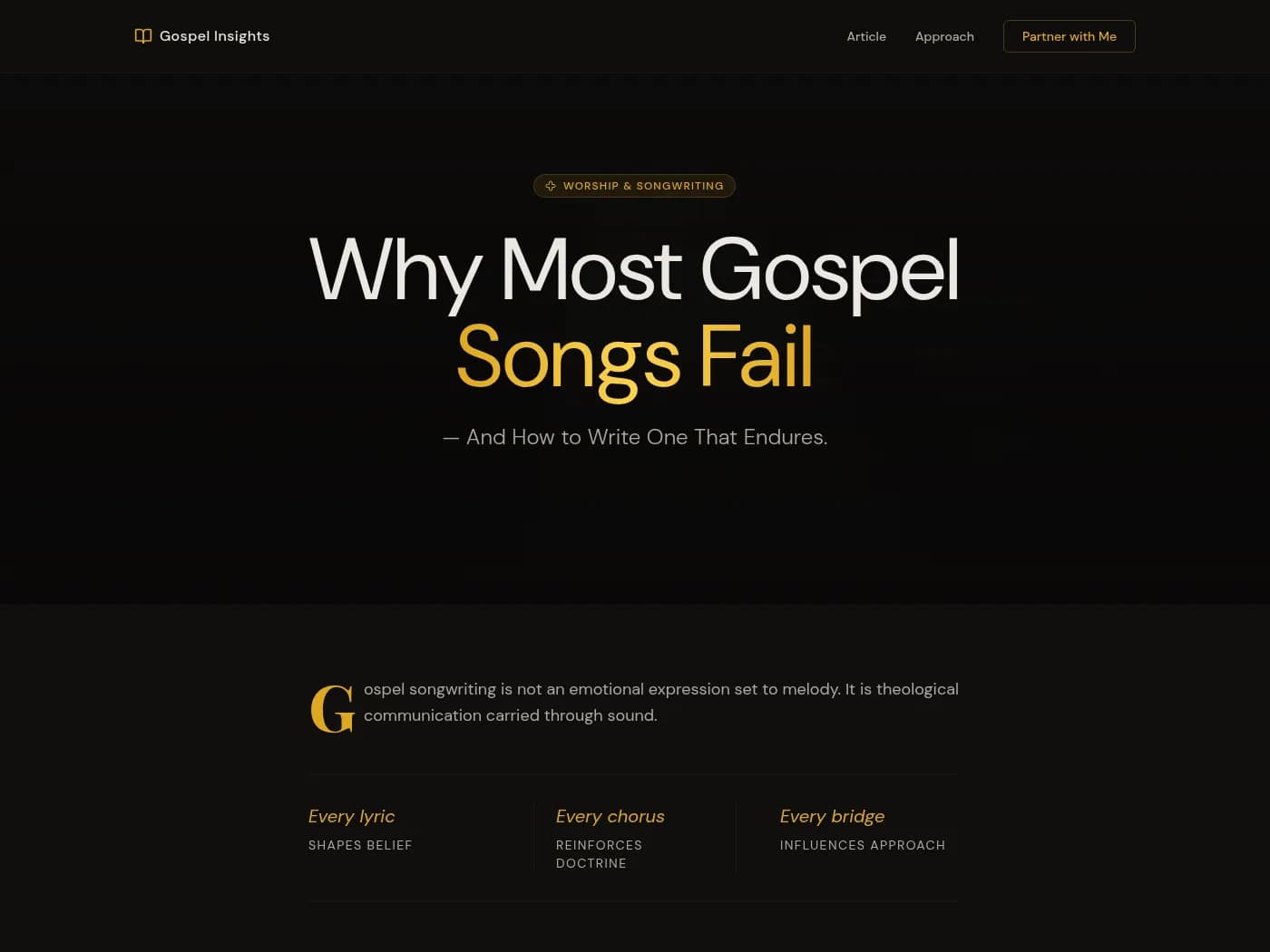 Gospel Songwriting Insights