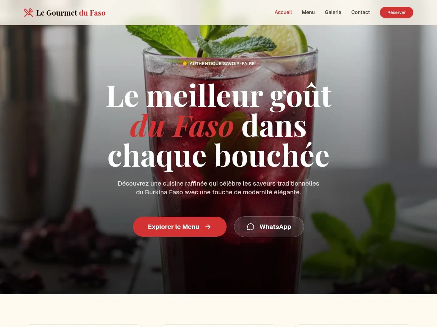 Le Gourmet du Faso Web