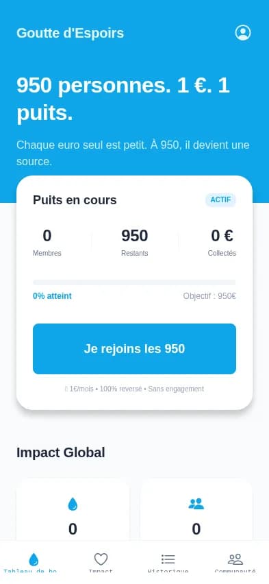 Goutte d’Espoirs Mobile App