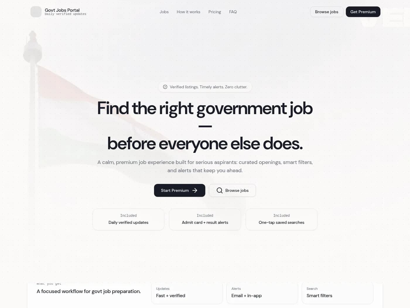 Govt Jobs Portal Landing