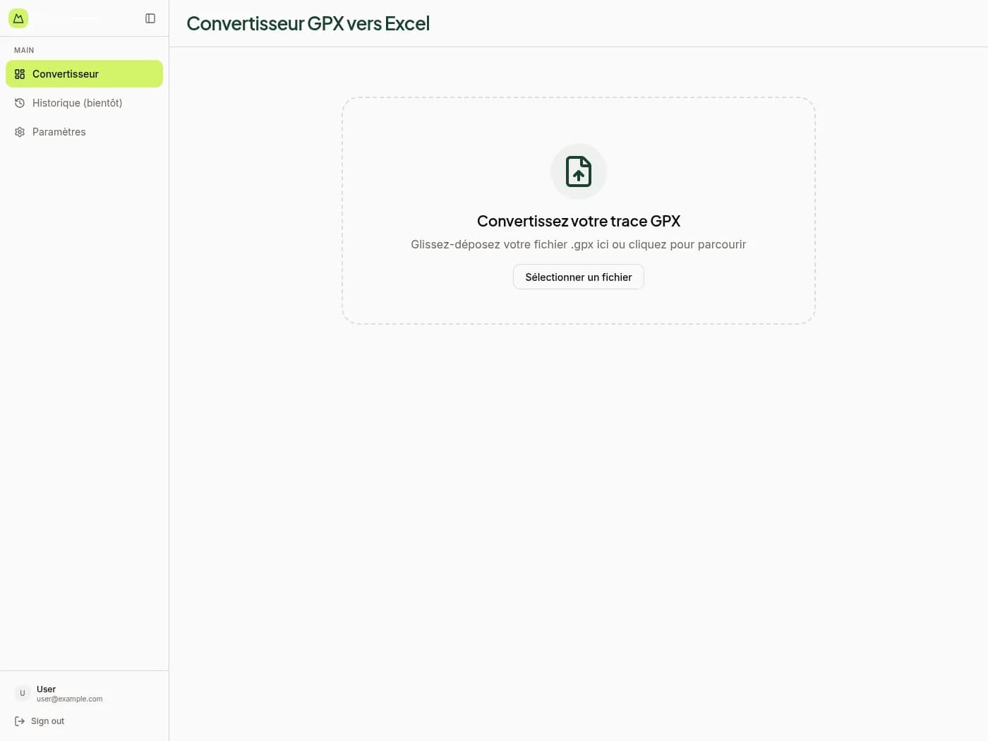 GPX to XLSX Converter