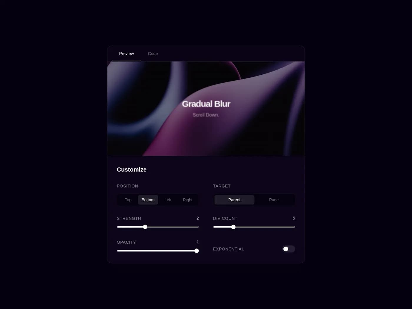 Gradual Blur Effect