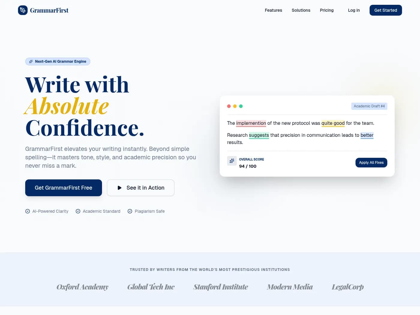 GrammarFirst Homepage