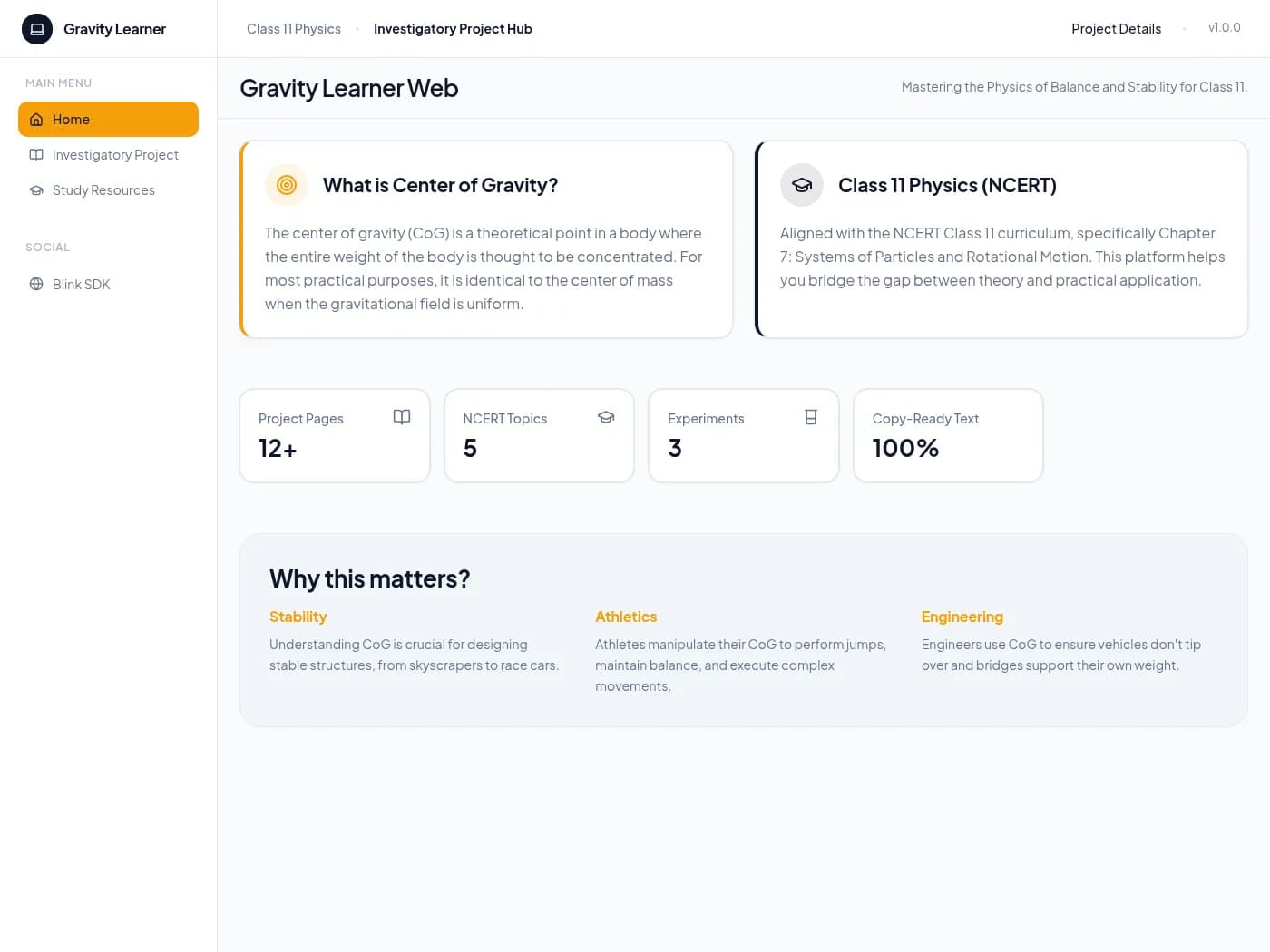 Gravity Learner Web