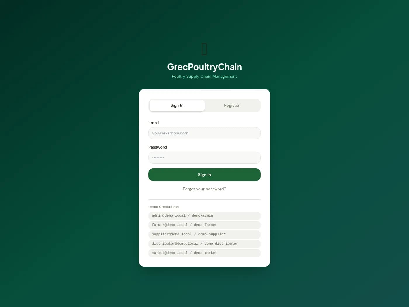 GrecPoultryChain Platform
