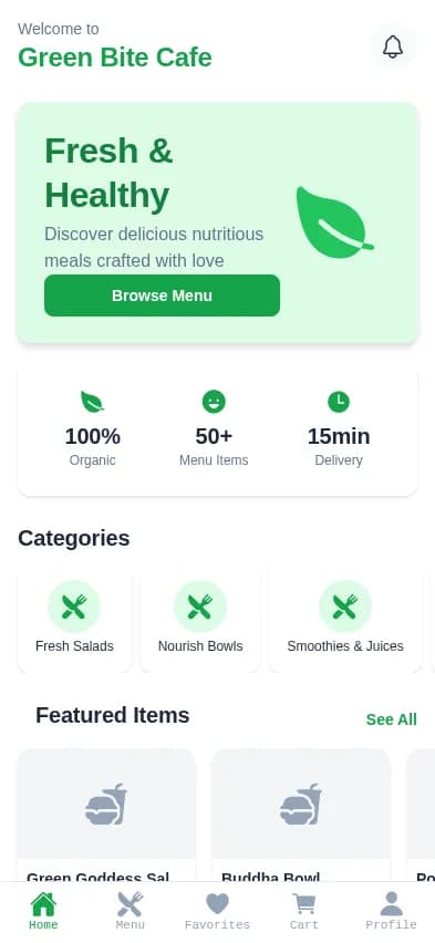 Green Bite Cafe App