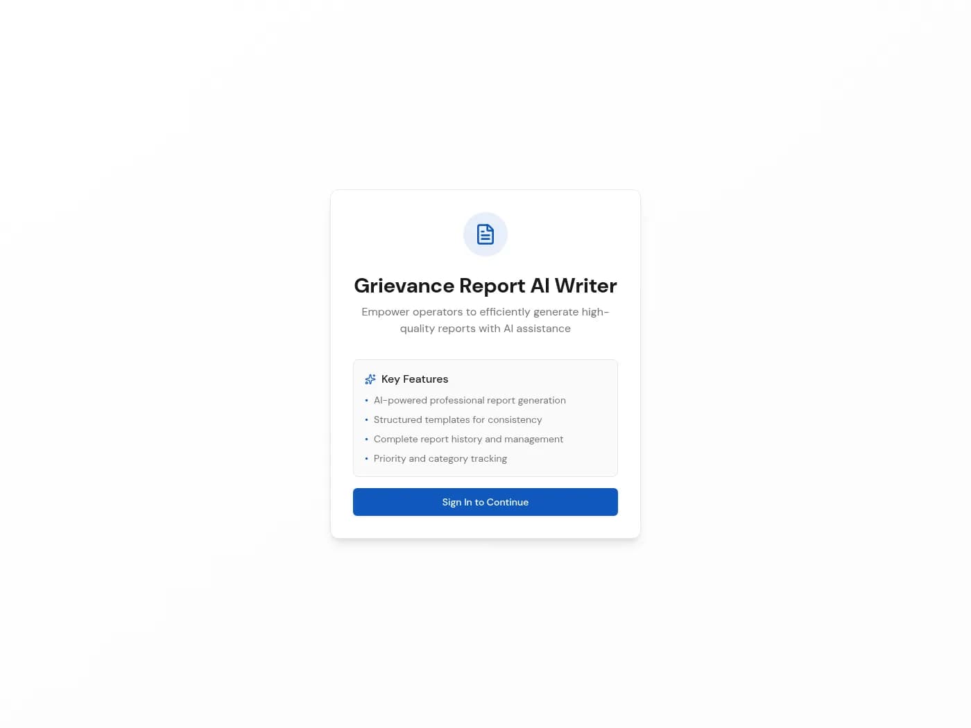 Grievance Report AI Writer