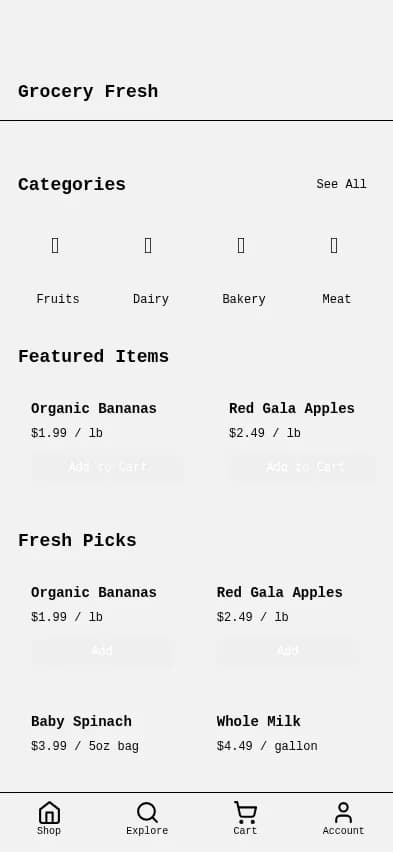 Grocery Fresh Website