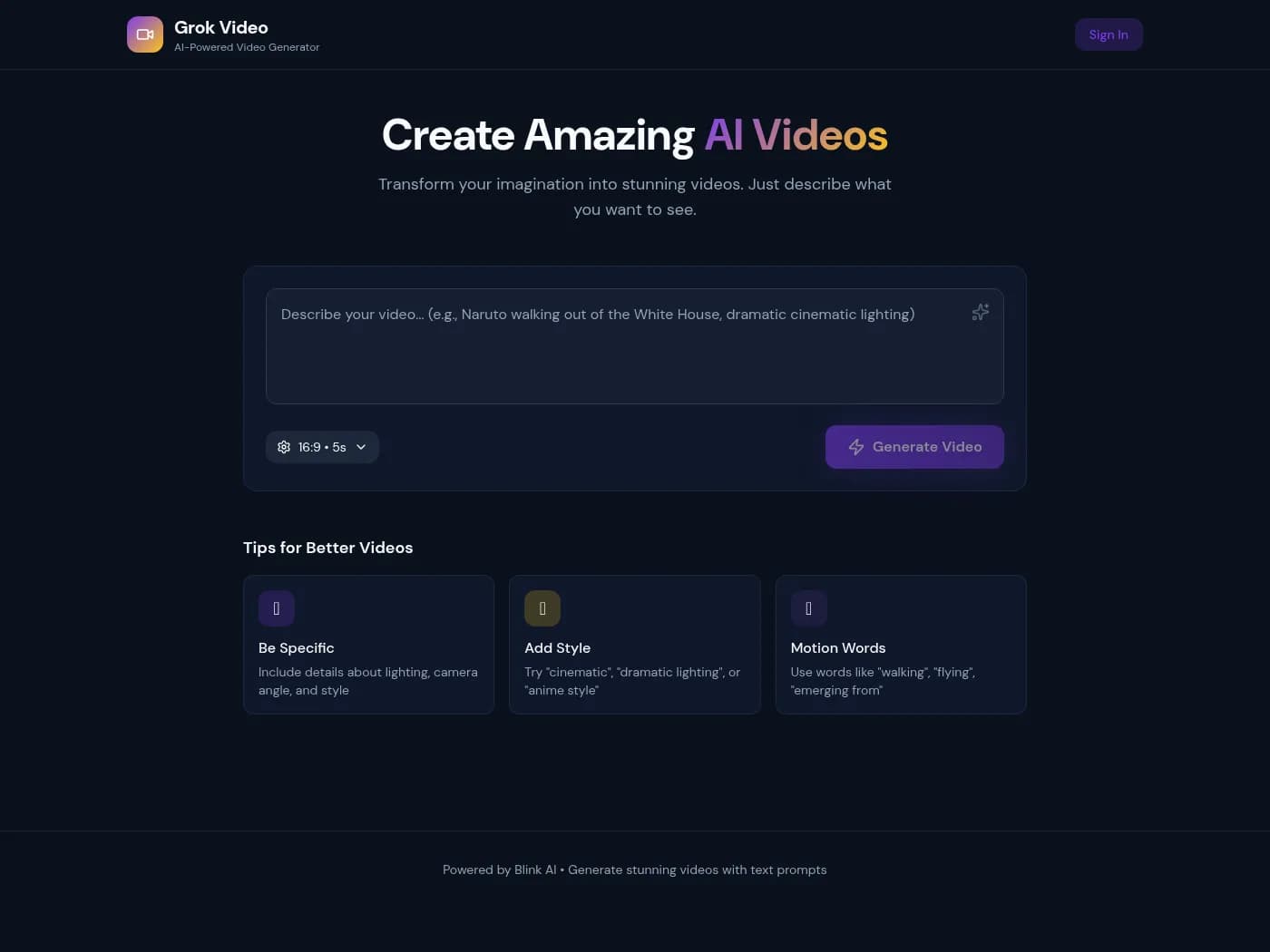Grok Video Clone