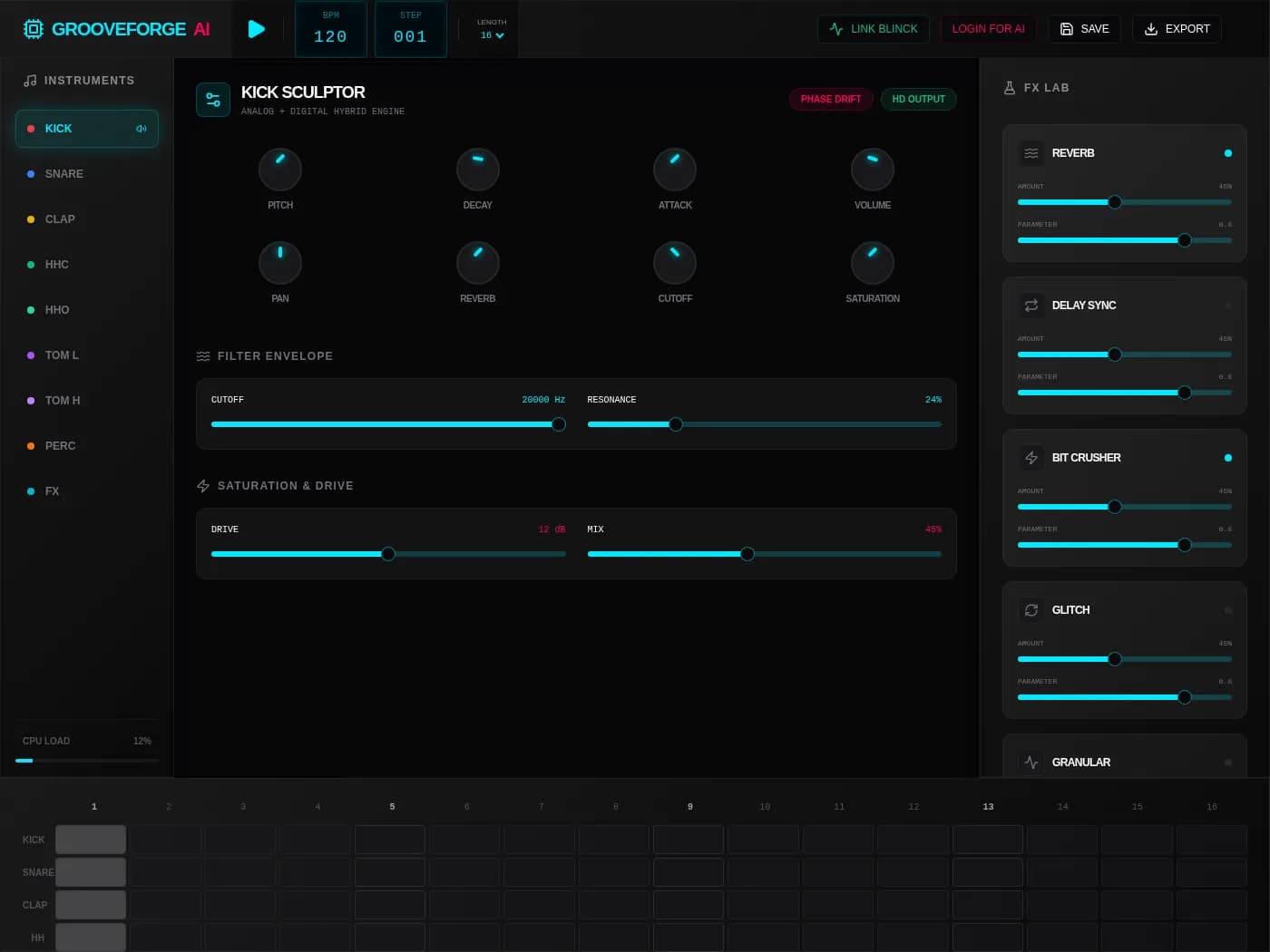 GrooveForge AI Drum Machine