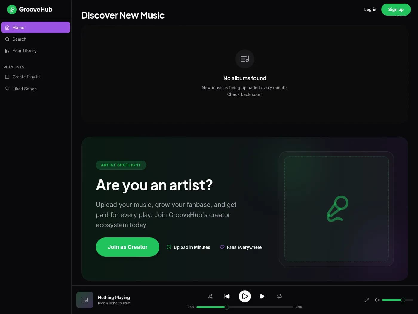 GrooveHub Music Platform