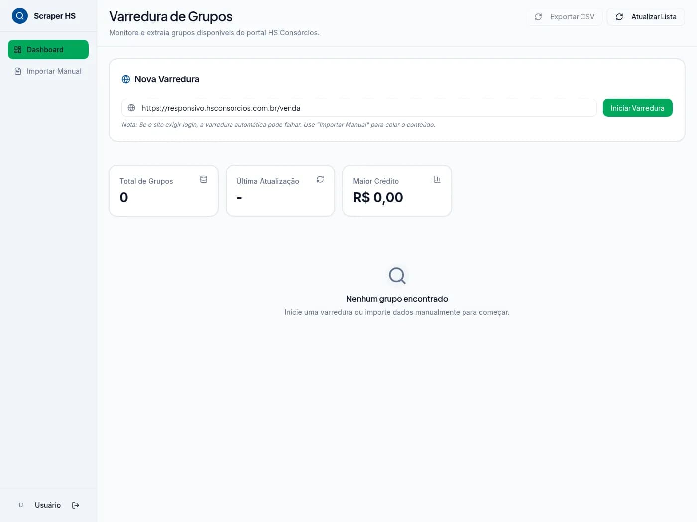 Consórcio Group Scraper