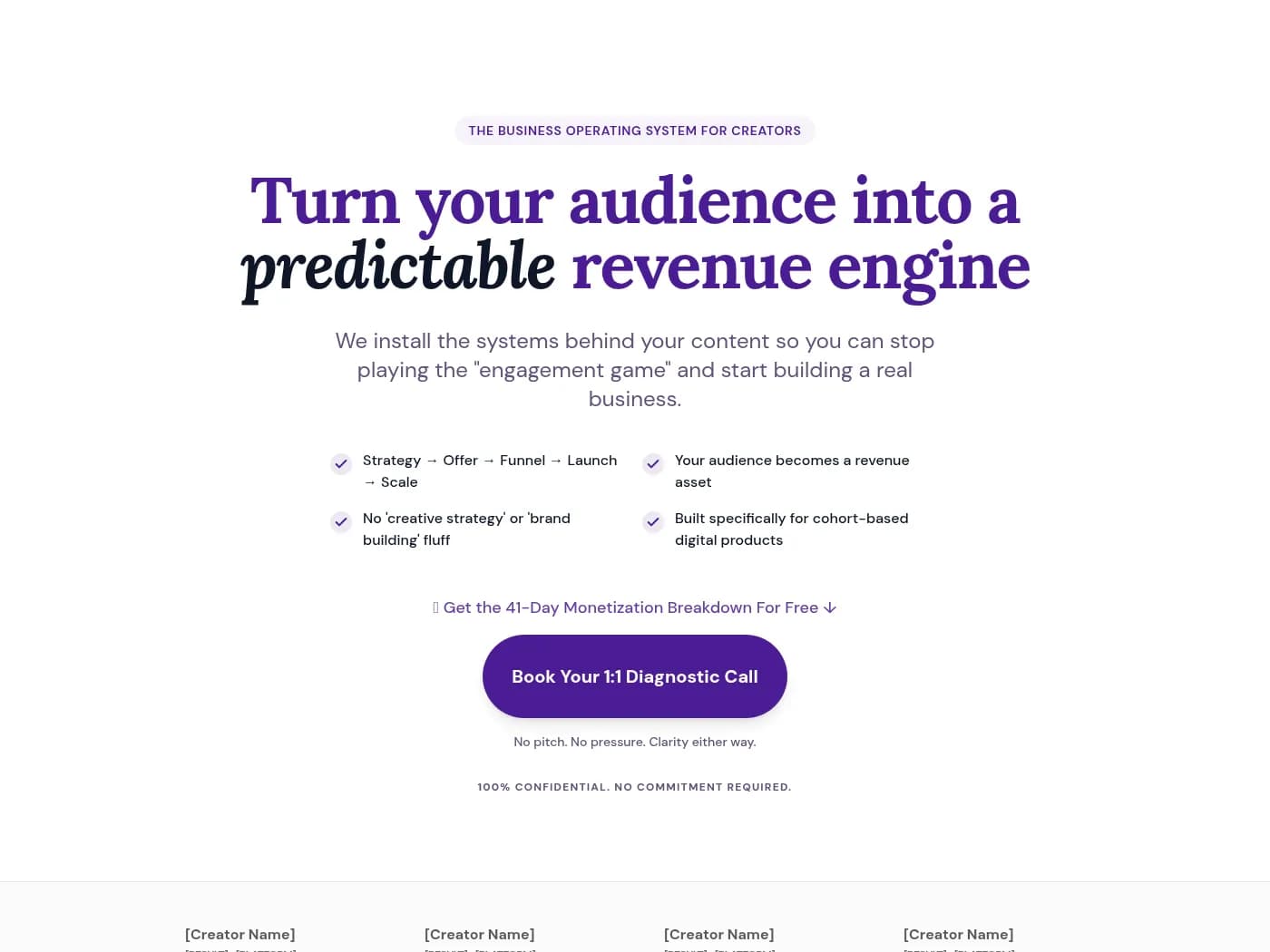 Growth Operating Landing Page
