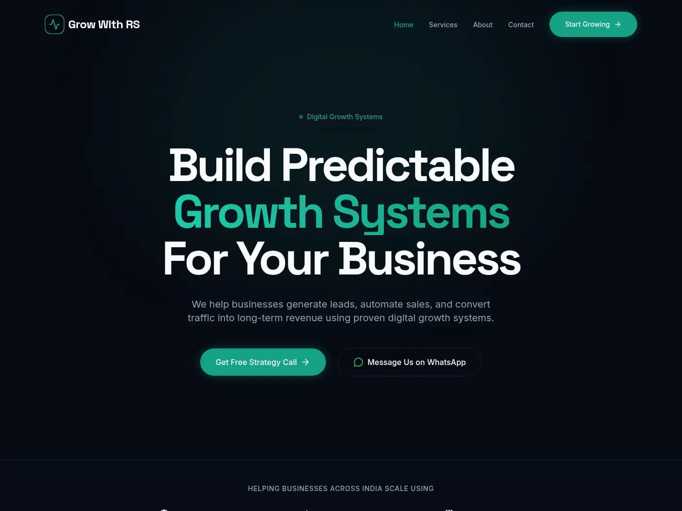 Grow With RS Landing