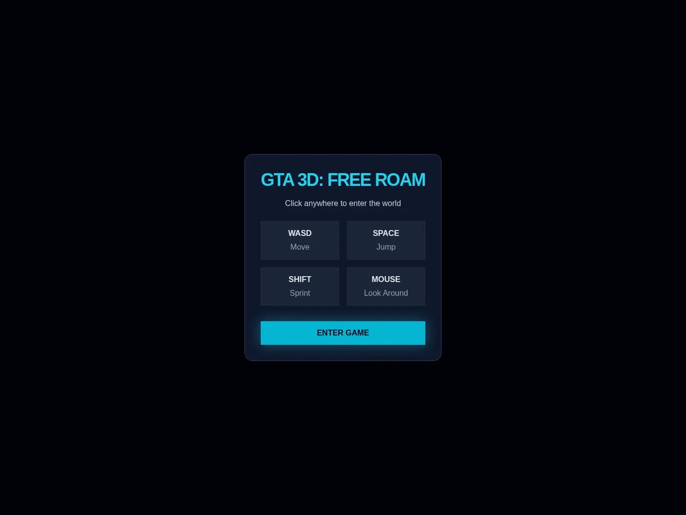 Realistic GTA-Style 3D Game