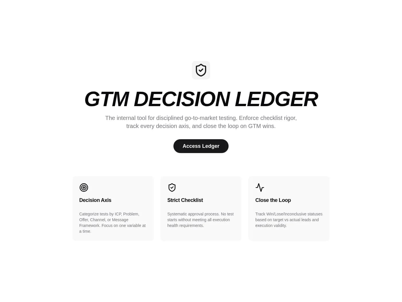 GTM Decision Ledger