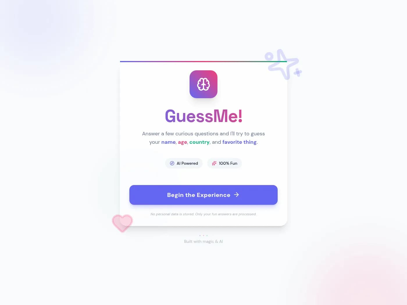 Guess Me Quiz App