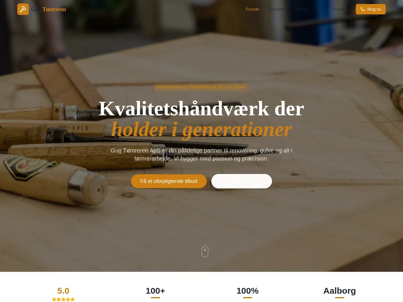 Gug Tømreren Website