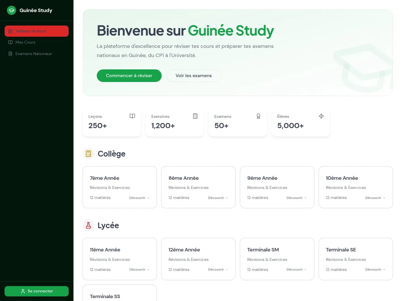 Guinée Study App