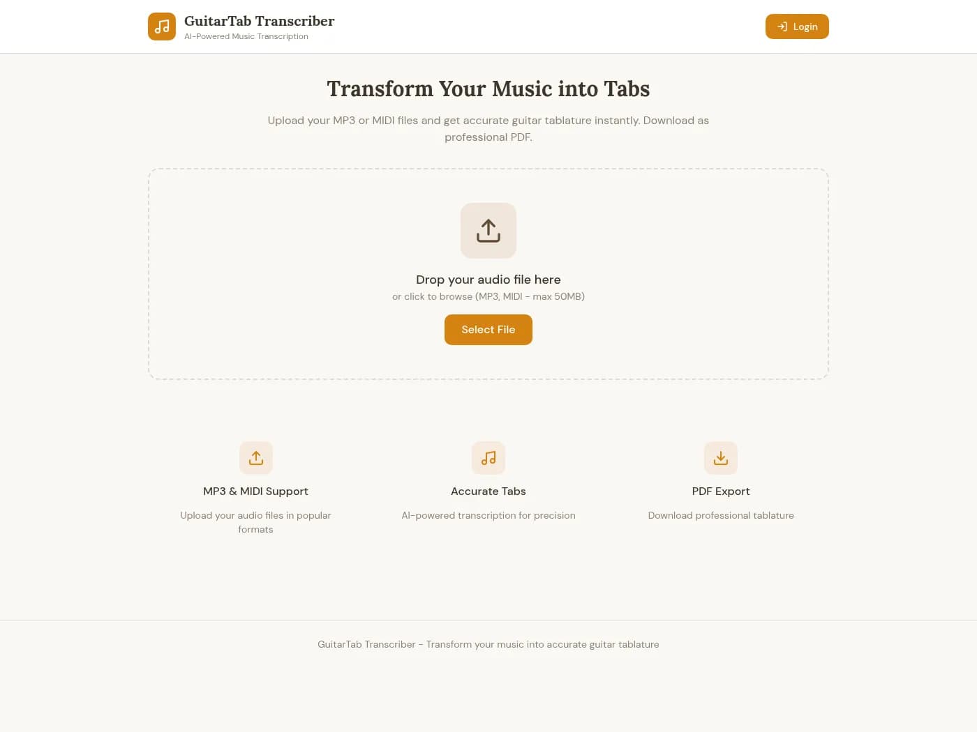 GuitarTab Transcriber